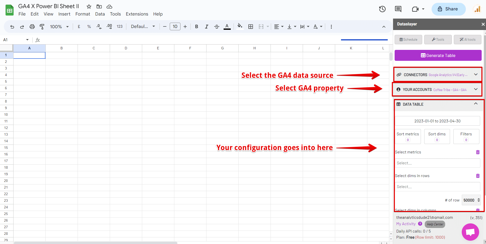 Step-by-Step Guide: Connecting and Visualising Google Analytics 4 (GA4 ...